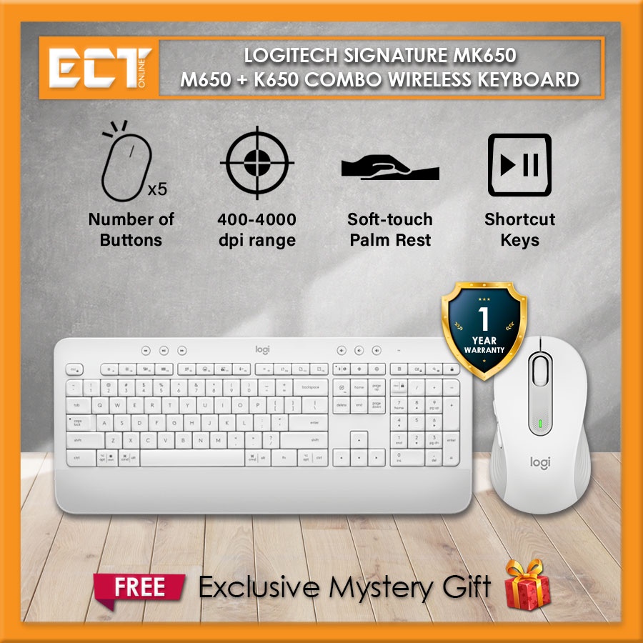 Logitech Signature Mk650 M650 K650 Combo Wireless Keyboard With Palm Rest Type In Comfort