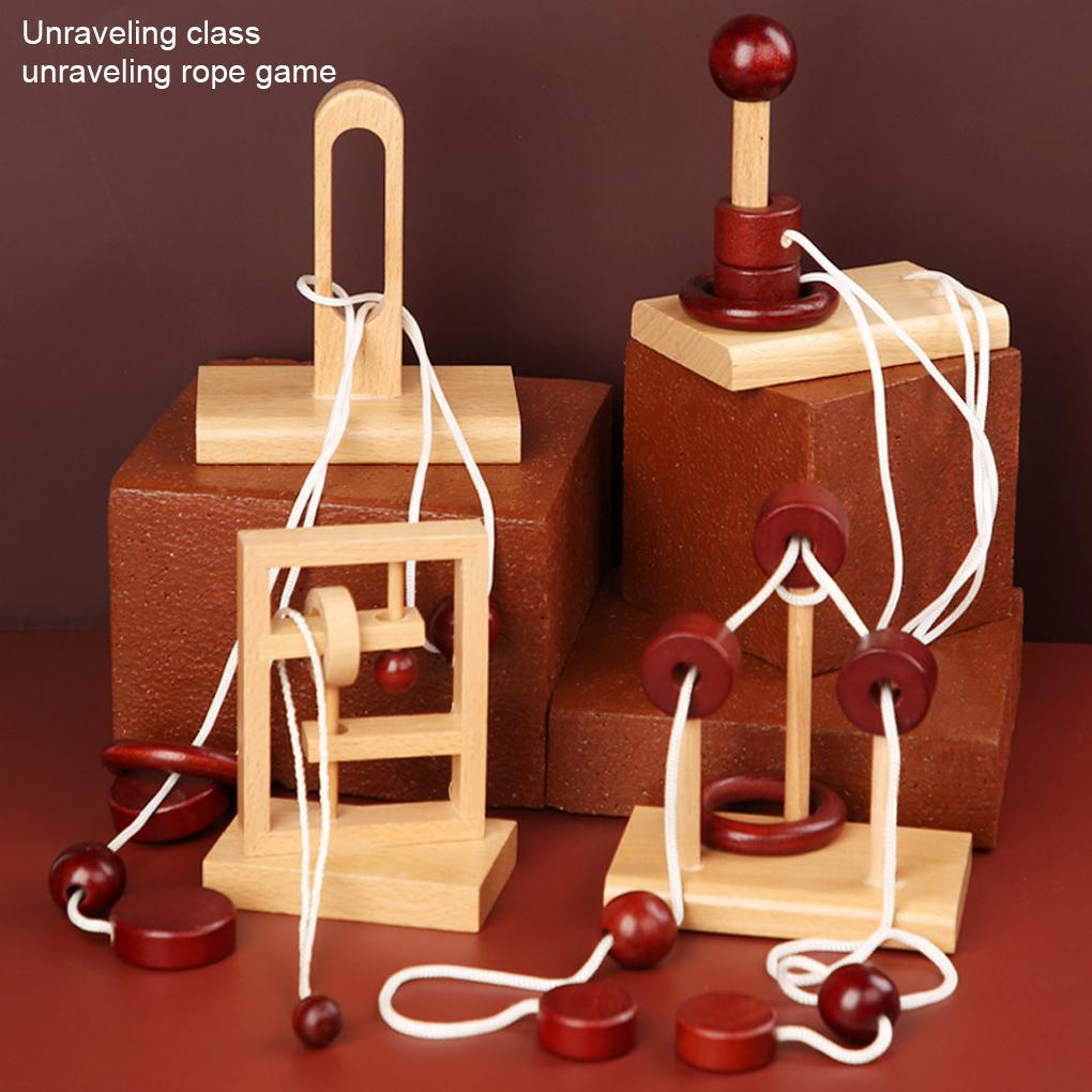 【Choo】Classic Wood Rope Puzzles Intelligent Brain Teaser Learning ...