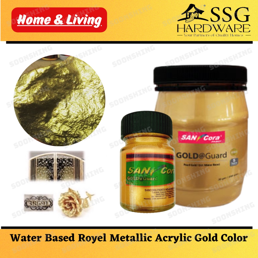 CAT EMAS / GOLD PAINT ( SANCORA ) 30GM Water Based Royel Metallic ...