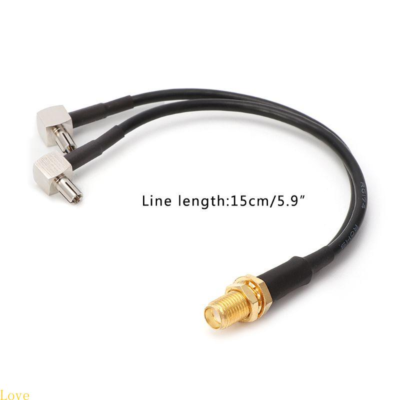 Love Y Type SMA Female To 2 x TS9 Male Plug Splitter Combined Pigtail ...