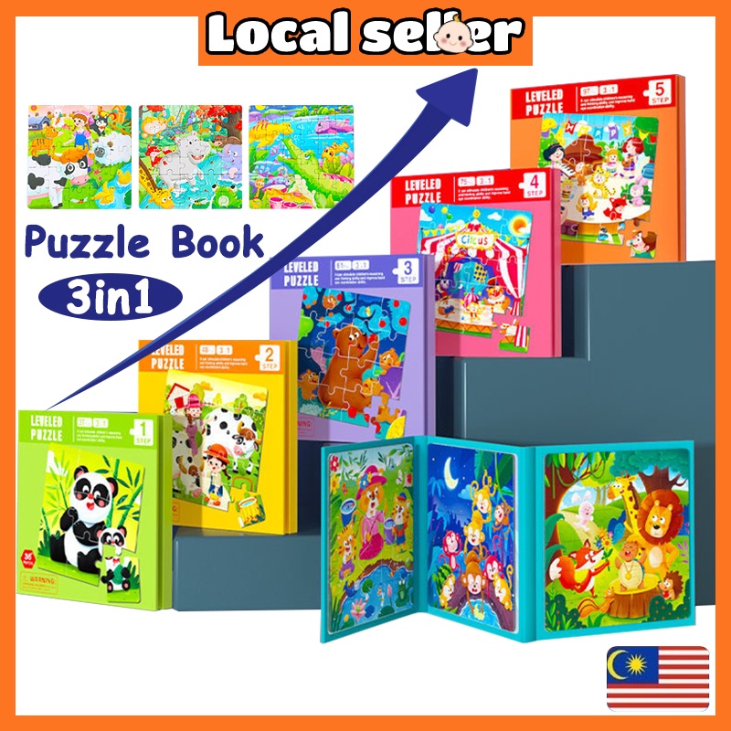 Aikoky 3in1 Magnetic Jigsaw Foldable Puzzle Book Kids Learning Toy Step ...