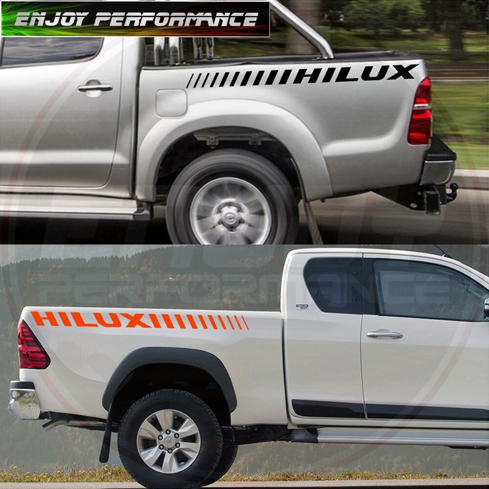 2PCS Car Side Stripes Stickers For Toyota Hilux Revo Vigo Tailgate ...