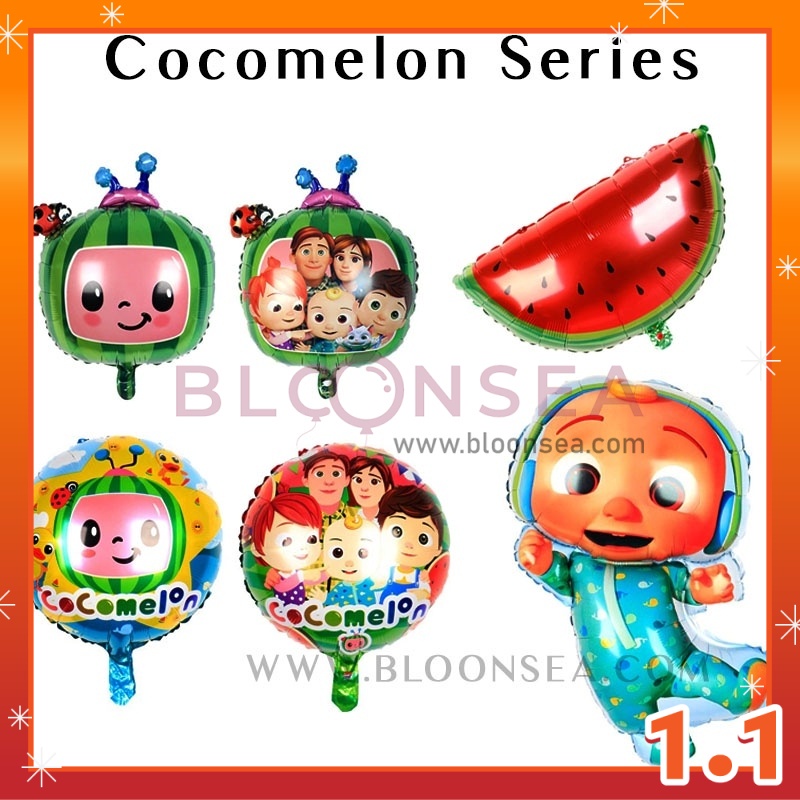 Cocomelon Foil Balloon Cartoon Watermelon JJ Set Helium Air Baby Shower ...