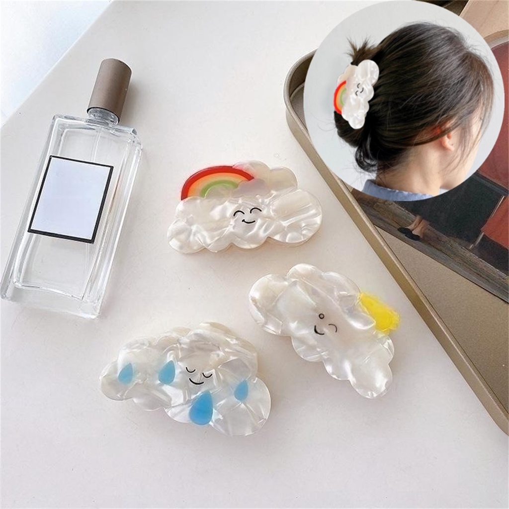 1pc Cartoon Cloud Hair Clip Acetate Hairpin Cute Hairclaw Women's Shark ...