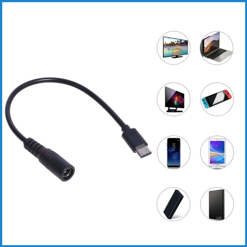 UTAKEE DC 5 5x2 1mm Female to USB Type C Male Power Jack Extension ...