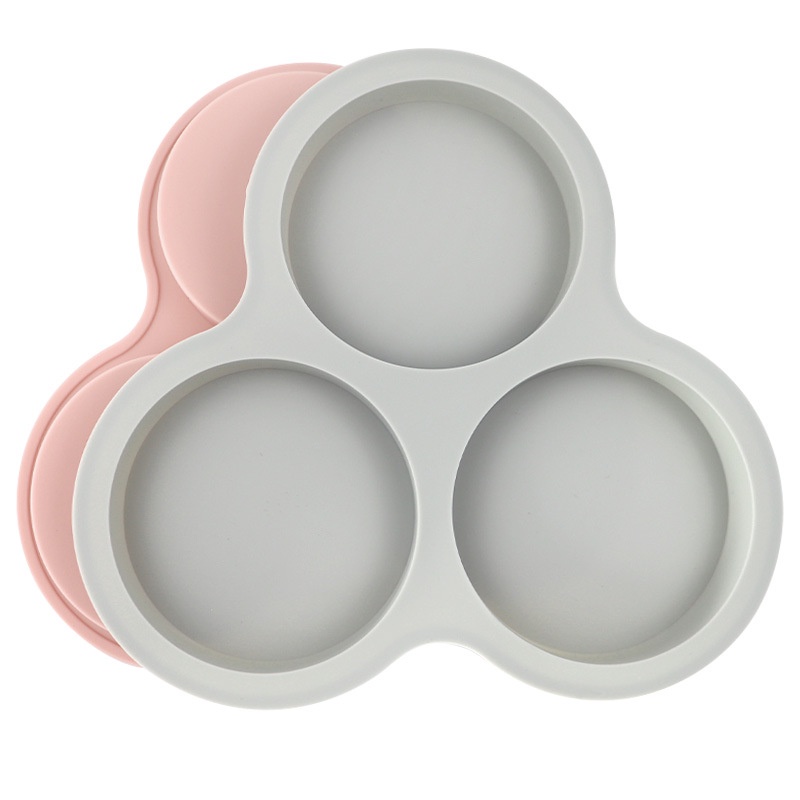 3-Cavity Disc Silicone Mold Non-Stick Cake Baking Tray Mold Bread Mold ...
