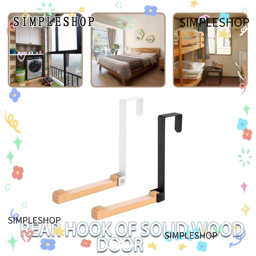 SIMPLESHOP Over The Door Hook Metal & Wood Easy Install With Anti Slip ...
