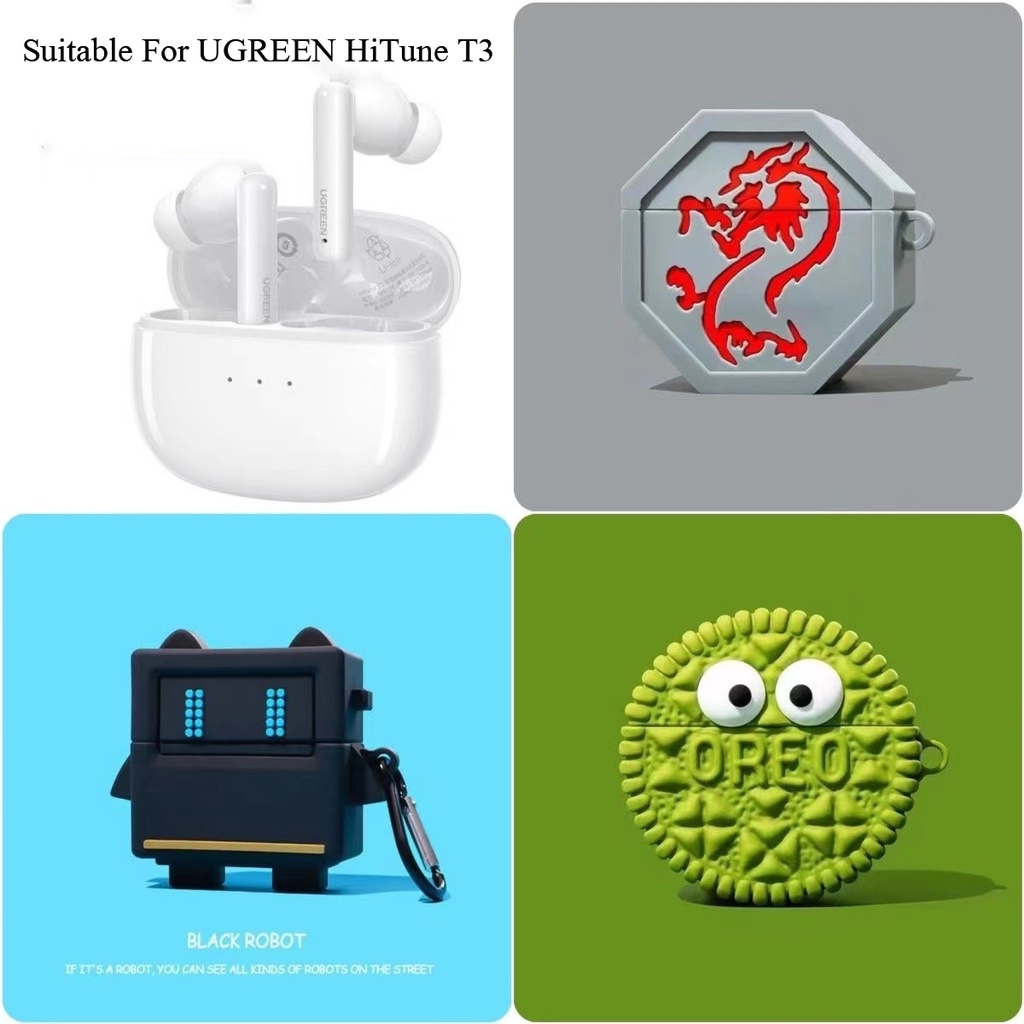 UGREEN HiTune T3 Case Cartoon Robot Dragon Talisman Bluetooth Earphone Protective Shockproof ...