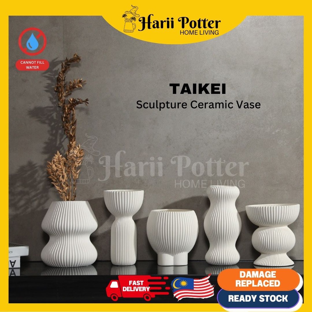 Aesthetic Nordic Ceramic Vase Pasu Bunga Hiasan Seramik Ruang Tamu ...