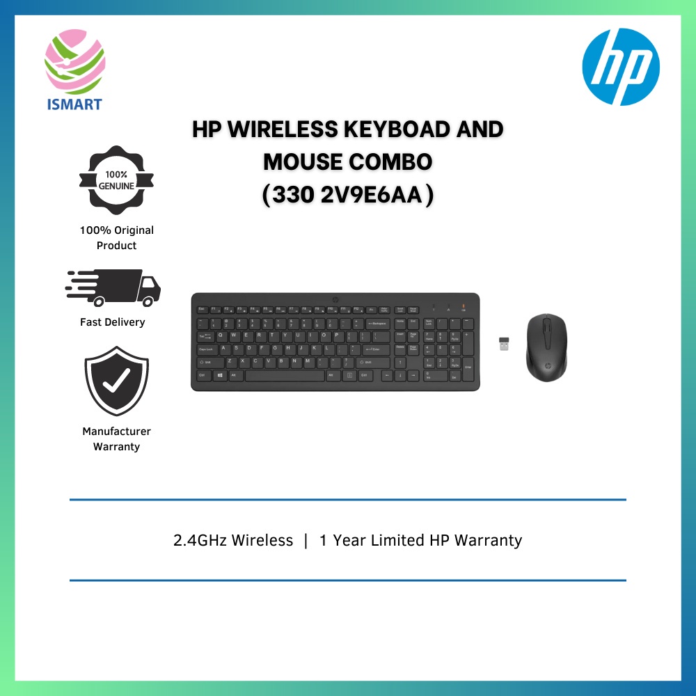 HP Wireless Mouse and Keyboard Combination 330 2V9E6AA | Shopee Malaysia