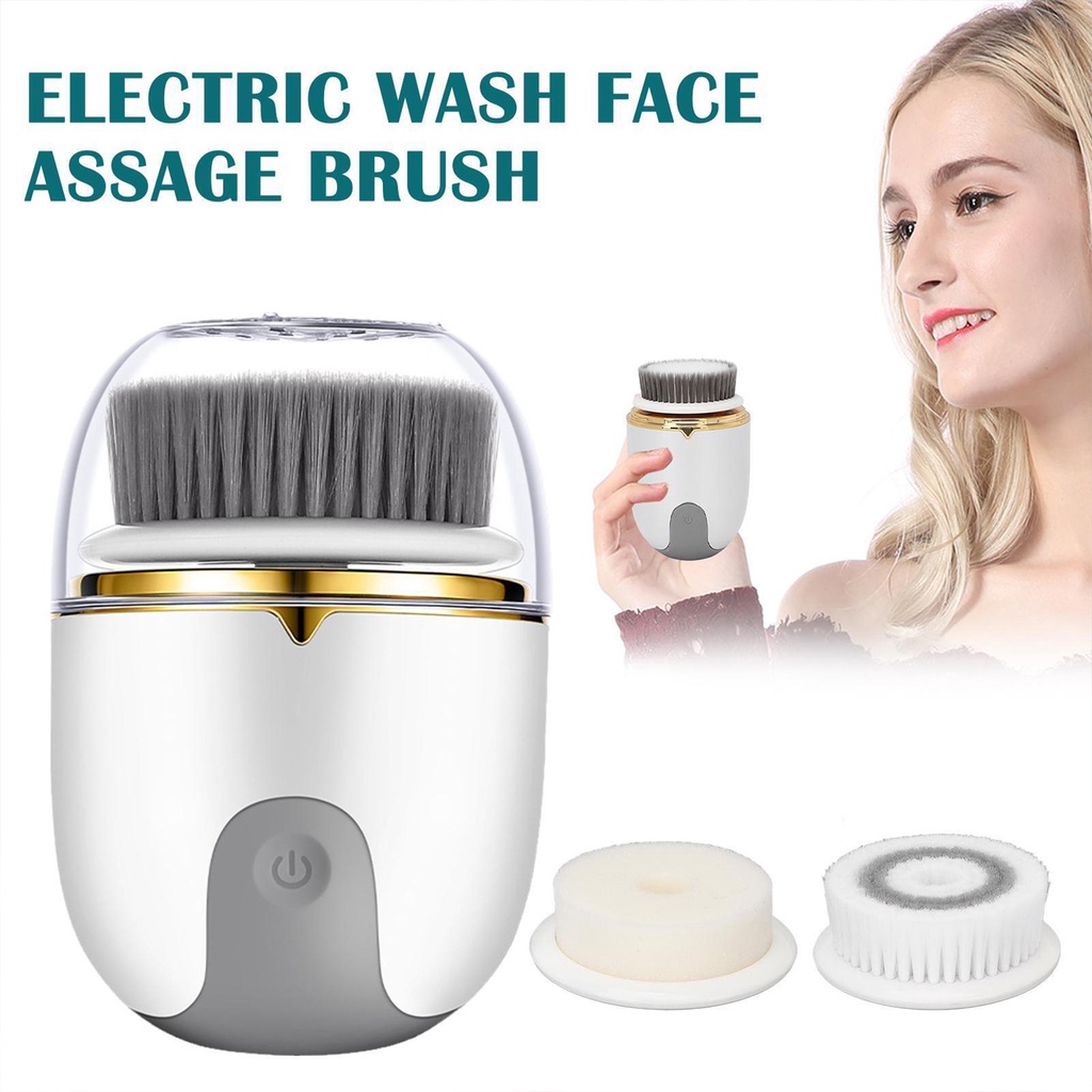 Waterproof 3 in 1 Rechargeable Facial Cleansing Electric Rotating Brush ...