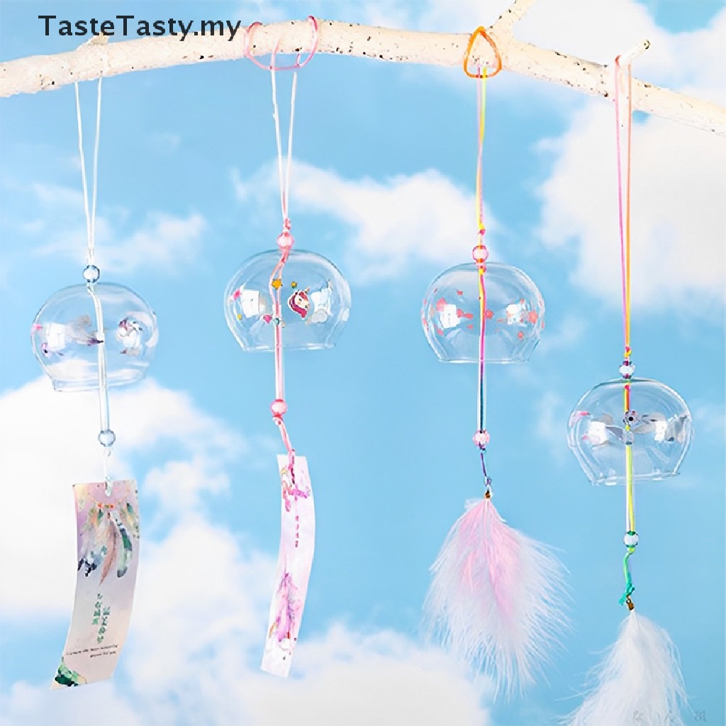 TasteTasty Japanese Wind Bell Sakura Pattern Wind Chimes Handmade Glass ...
