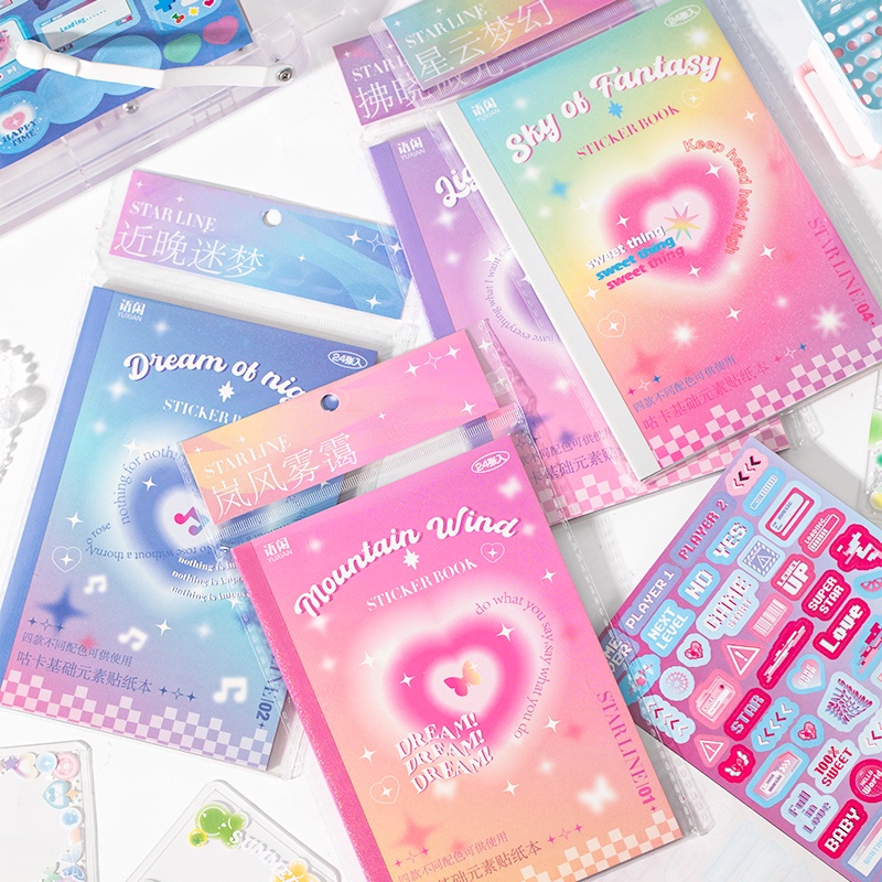 Midoo 24pcs/pack Grit Finish Cute Heart Shape Basic Decorative Stickers ...