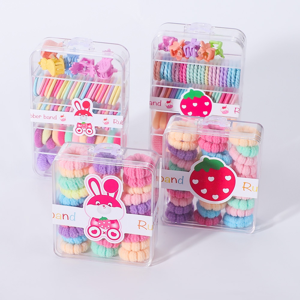 1 Set Cute Elastic Hair Bands and Hairpins Set for Girls Black Colorful ...
