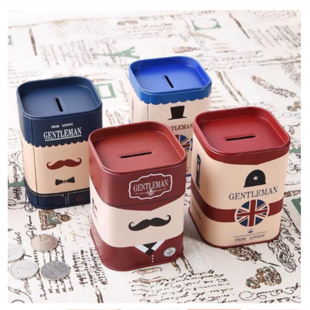 [BH] Small Cute Saving Box Money Tinplate Piggy Bank Designs For Kids ...