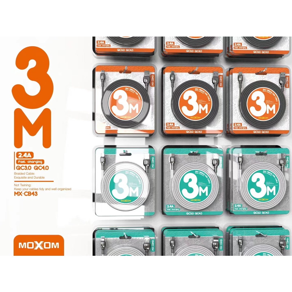 Moxom Data Cable Fast Charge 2m Cable 3m Cable 4m Cable Micro Type-C ...