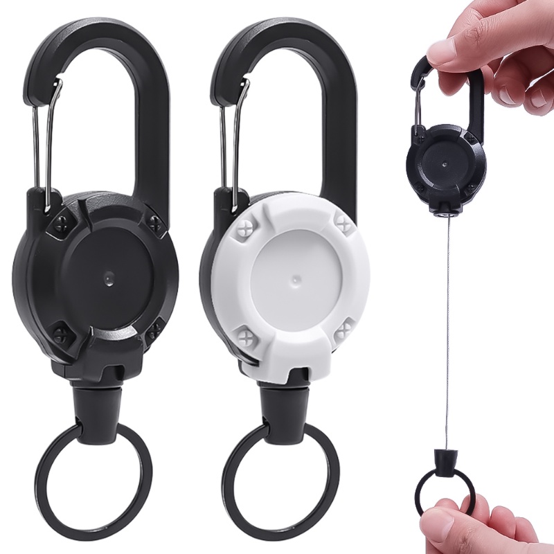 Simple Outdoor Black White Round Carabiner Keychain/ Reusable ...