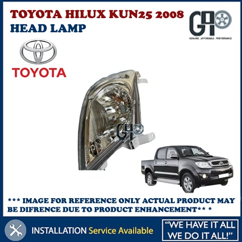 TOYOTA HILUX KUN25 2008 HEAD LAMP HEADLIGHT 81170-0K180 R 81130-0K180 ...