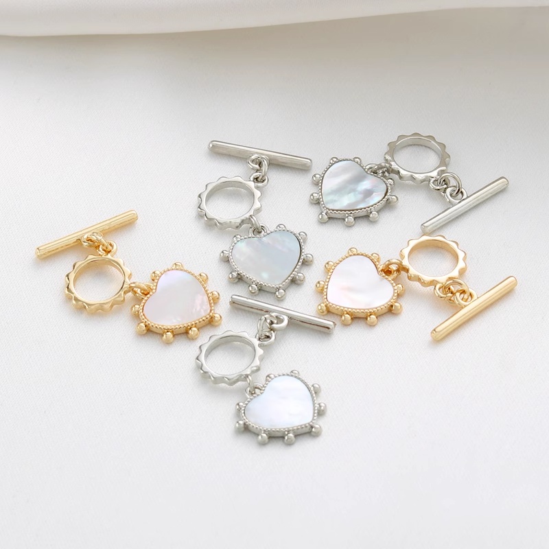 Ot Buckle diy 14K Gold-Packed Color Retention Inlaid Shell Heart Sun Rim Ending Link | Shopee ...