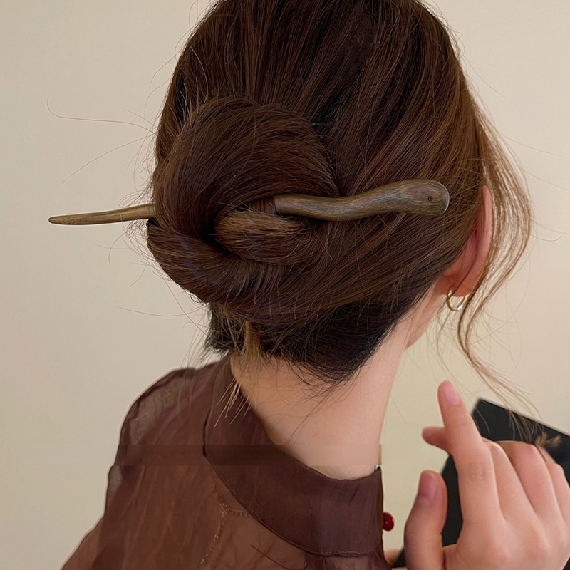 Chinese Tradition Wooden Hairpin Simple Design Modern Daily Headdress ...