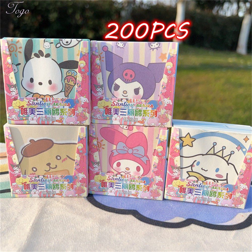 200PCS Sanrio Notes Boxed Ins Wind Cartoon Kuromi Cinnamoroll Melody ...