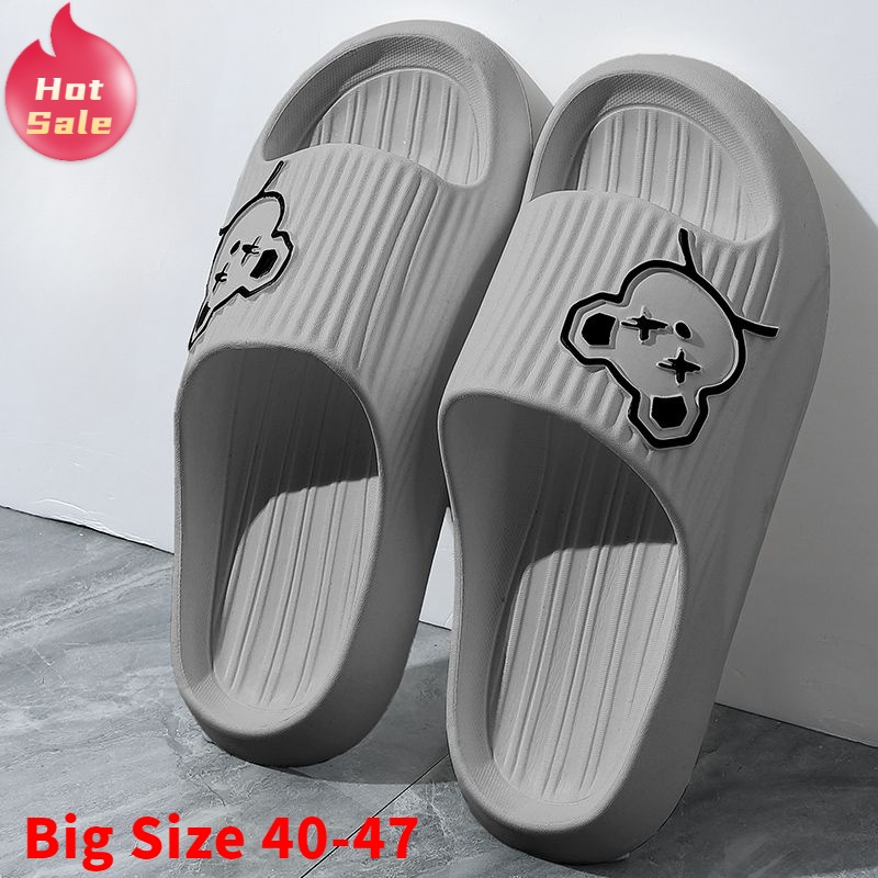 New Bear Big Size 46 47 Slippers Men Bathroom Thickened Slippers Large ...