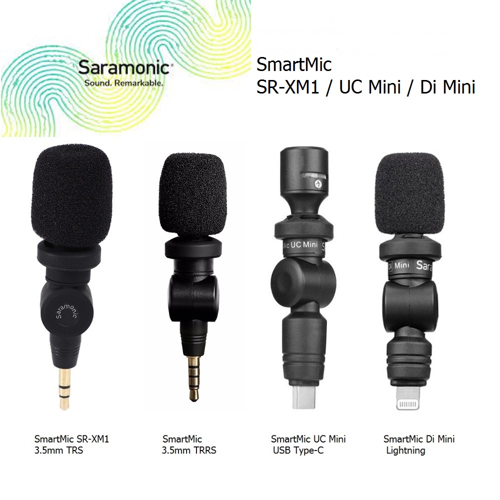 Saramonic SmartMic / SR-XM1 / UC Mini / Di Mini 3.5mm TRS Omnidirectional Microphone Plug and ...