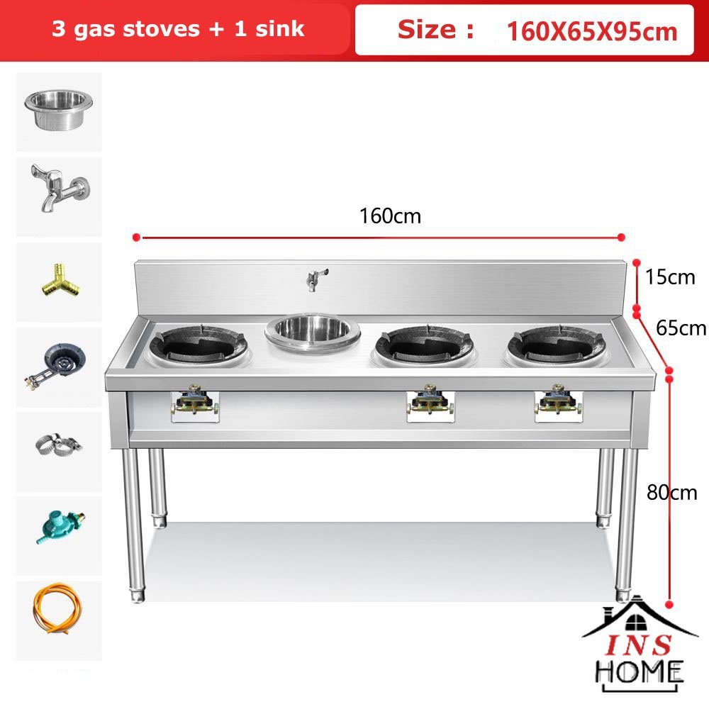 Stainless Steel Gas Stove Shelf Burner Fire Stove Commercial Stove ...