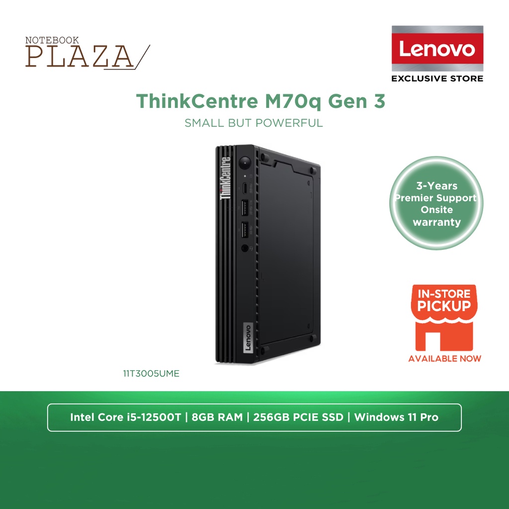 Lenovo ThinkCentre M70q Gen 3 11T3005UME Tower Desktop PC Black ( I5 ...