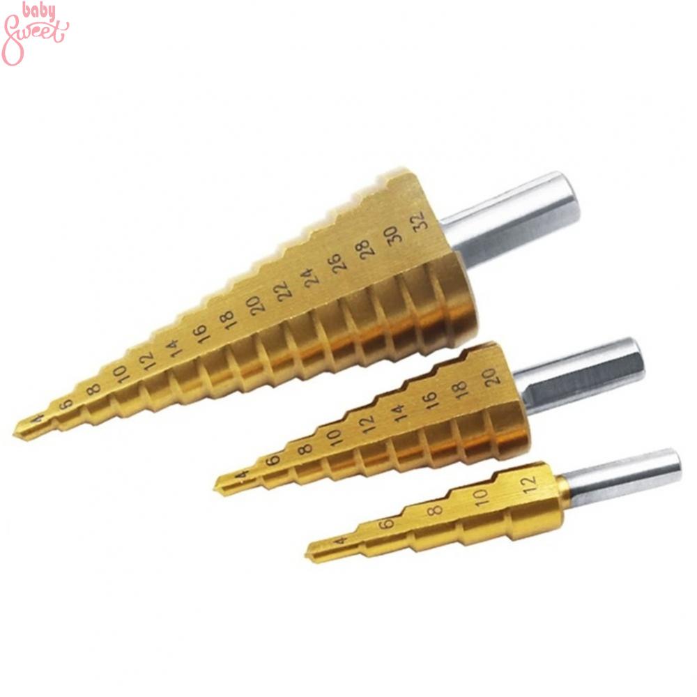 Heavy Duty HSS Steel Step Cone Drill Bit Set with Clear Diameter Labels ...