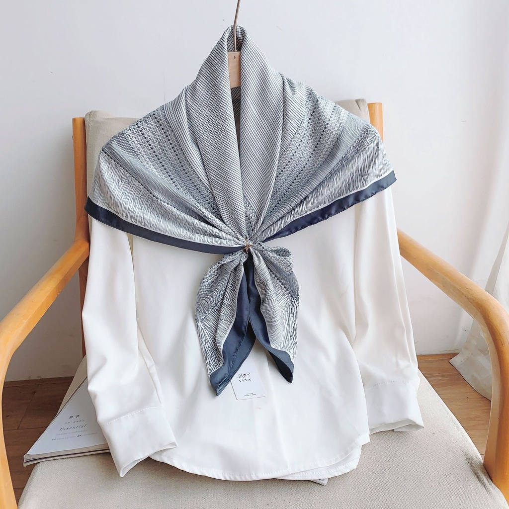JN&LULU 90x90cm Satin Tudung Square Scarf Fashion Muslim Turban High ...