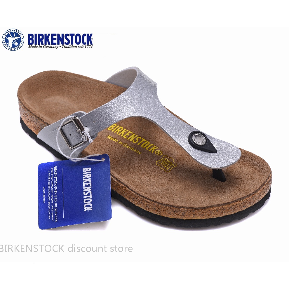 Birkenstock Gizeh Men's Women's Classic Cork Silver Snake Skin Sneakers ...