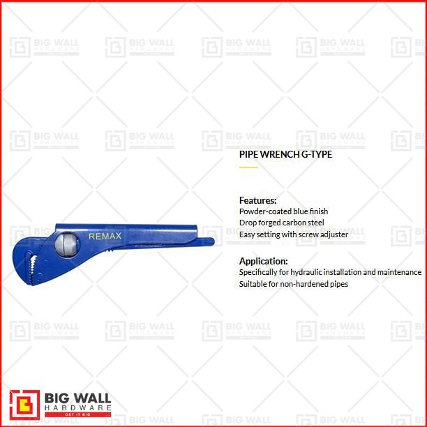 Remax Pipe Wrench G-TYPE 7" 9" 12" Big Wall Hardware | Shopee Malaysia