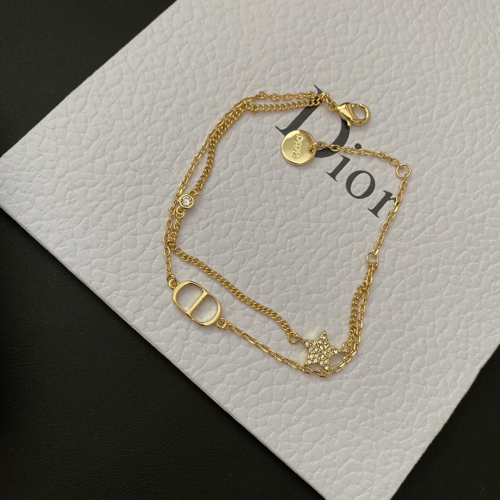 Casual Bracelet Delicate Bangle Hollow CD Letter Logo Titanium Steel ...