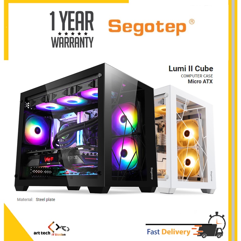 Segotep Lumi II Cube m-ATX Computer Case | Gaming PC Case | Shopee Malaysia