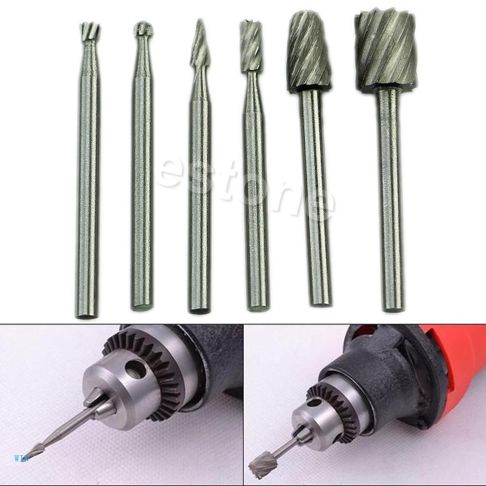WIN 6pcs HSS Routing Router Grinding Bits Burr For Rotary Tool for Mini ...