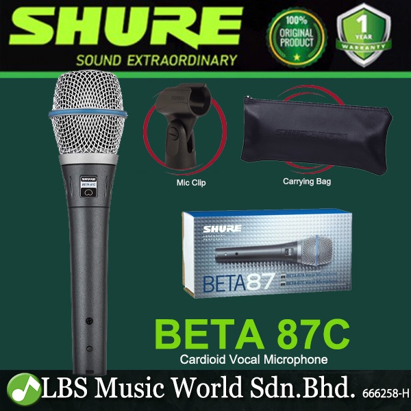 Shure Beta 87C Cardioid Condenser Handheld Microphone Vocal Mic (Beta 87 C) | Shopee Malaysia