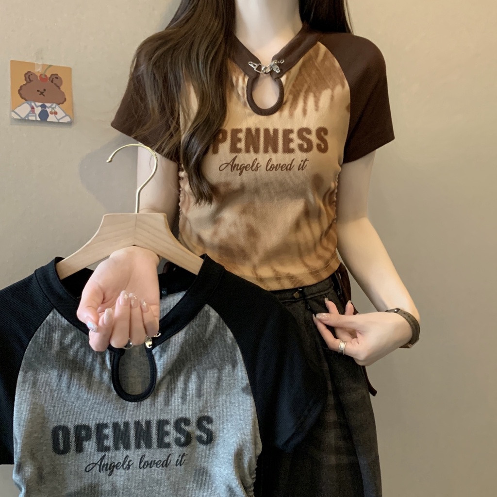 40-100kg M-5XL大码美式复古正肩短袖T恤女夏季不规则辣妹短款胖mm遮肚显瘦上衣fat bigsize oversize girl T-shirt | Shopee Malaysia