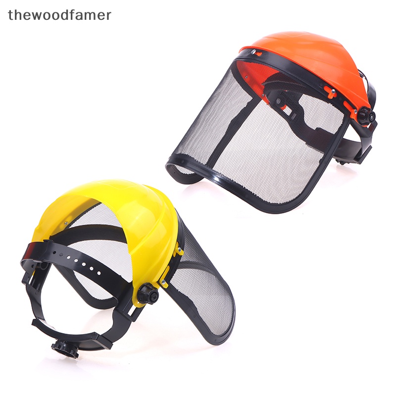 thewoodfamer Garden Grass Trimmer Safety Helmet Hat with Full Face Mesh ...