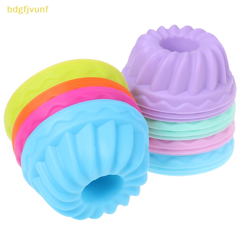 BDGF 12pcs/set Baking Jelly Mould Silicone Pudding Cupcake Muffin Donut ...