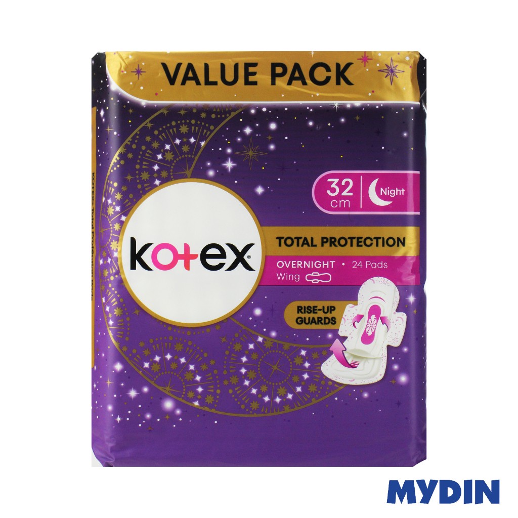 Kotex Total Protection Overnight Wing (24's x 32cm) [Value Pack ...