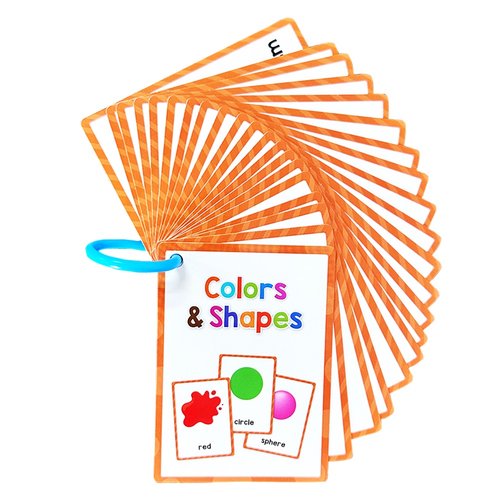 Shape Color Flash Cards for Kids Preschool Kindergarten Words English ...