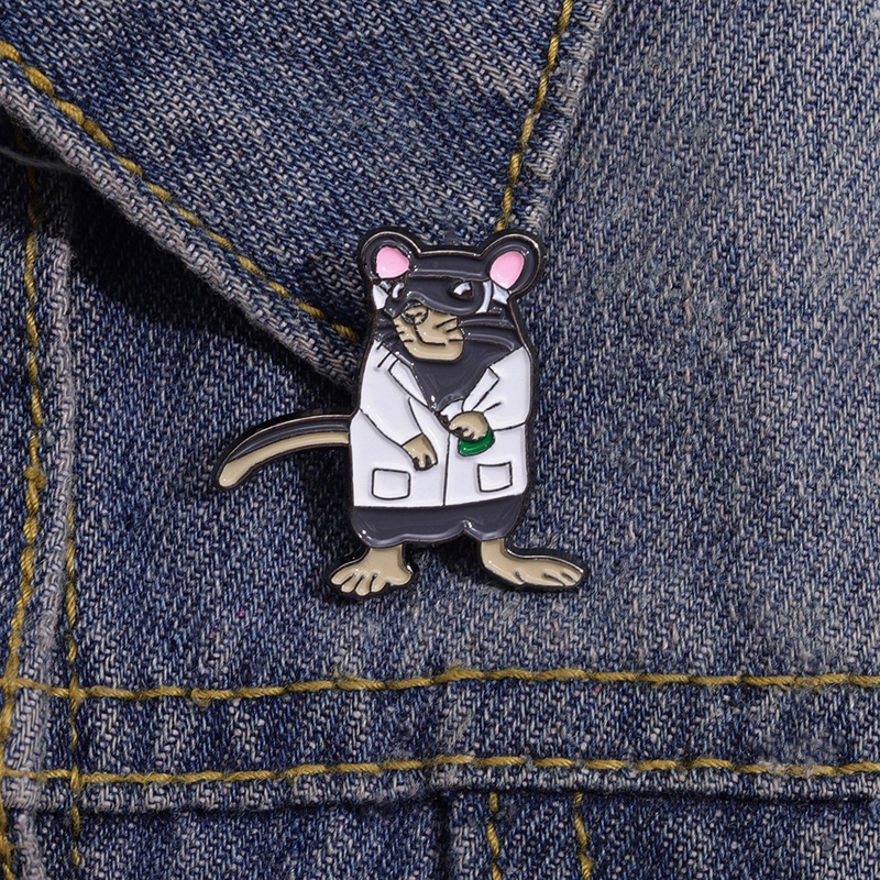 Science Lab Rat Enamel Pin Custom Cute Animals Brooches Accessories ...
