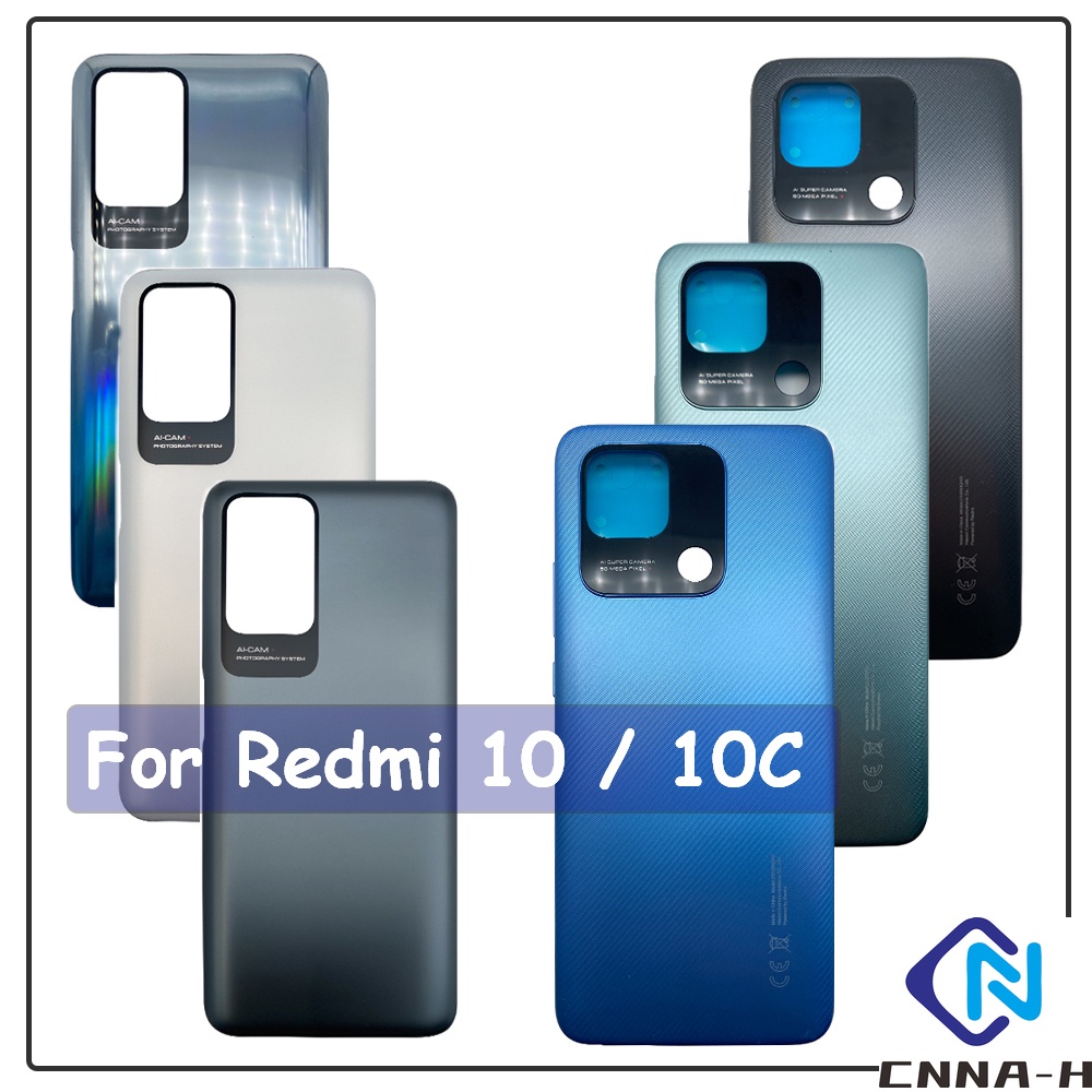 Original NEW Back Rear Cover Case For Xiaomi Redmi 10 10C Battery Door Housing Battery back ...