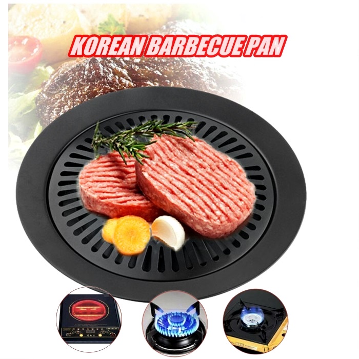 Korean Barbecue Steamboat and Grill BBQ Pan Smokeless Plate Pemanggang ...