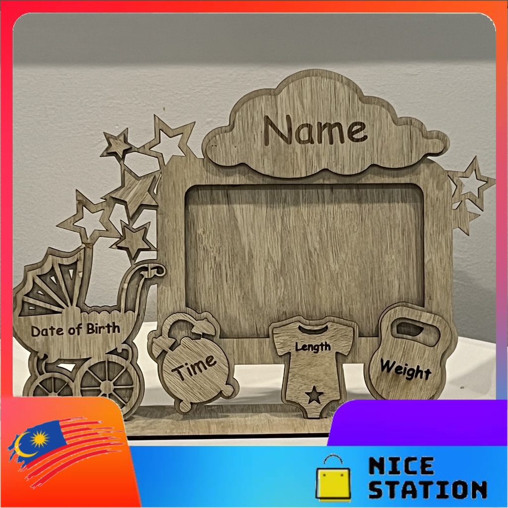 Newborn Wood Frame for Baby's First Photo Display | Shopee Malaysia