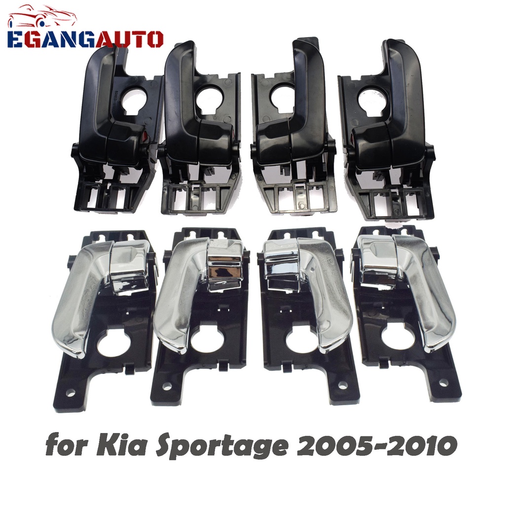 Black Chrome Car Inner Interior Inside Door Handles Left Right LH RH ...