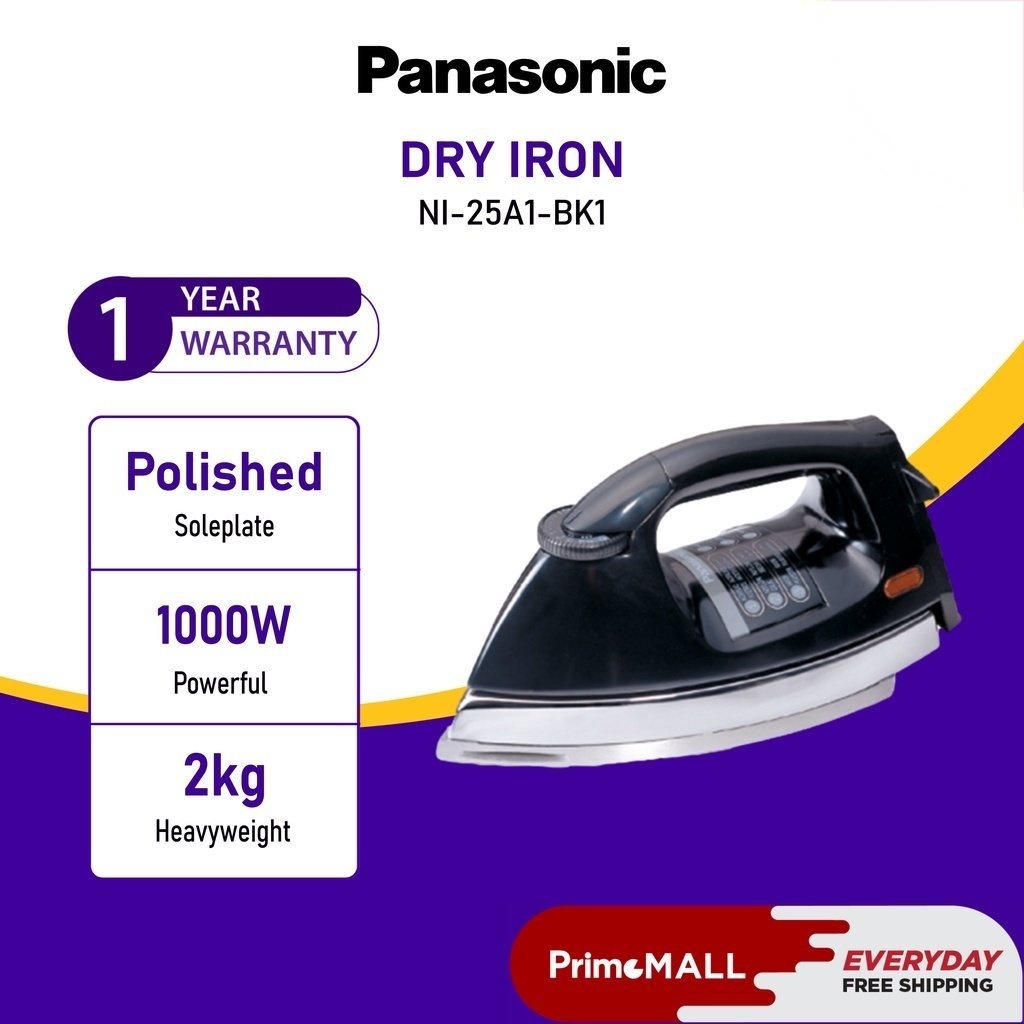 PANASONIC NI-25A1 IRON 1000W 2KG NON STICK NI-25A1-BK1 Polished ...