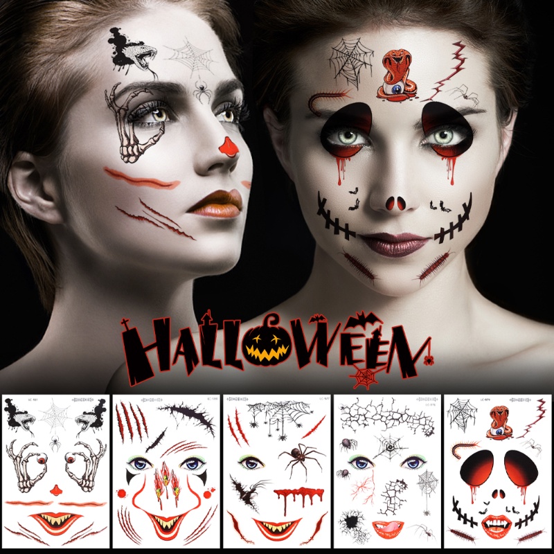 Halloween Spider Web Scar Tattoo Sticker/ Ghost Festival Personality ...