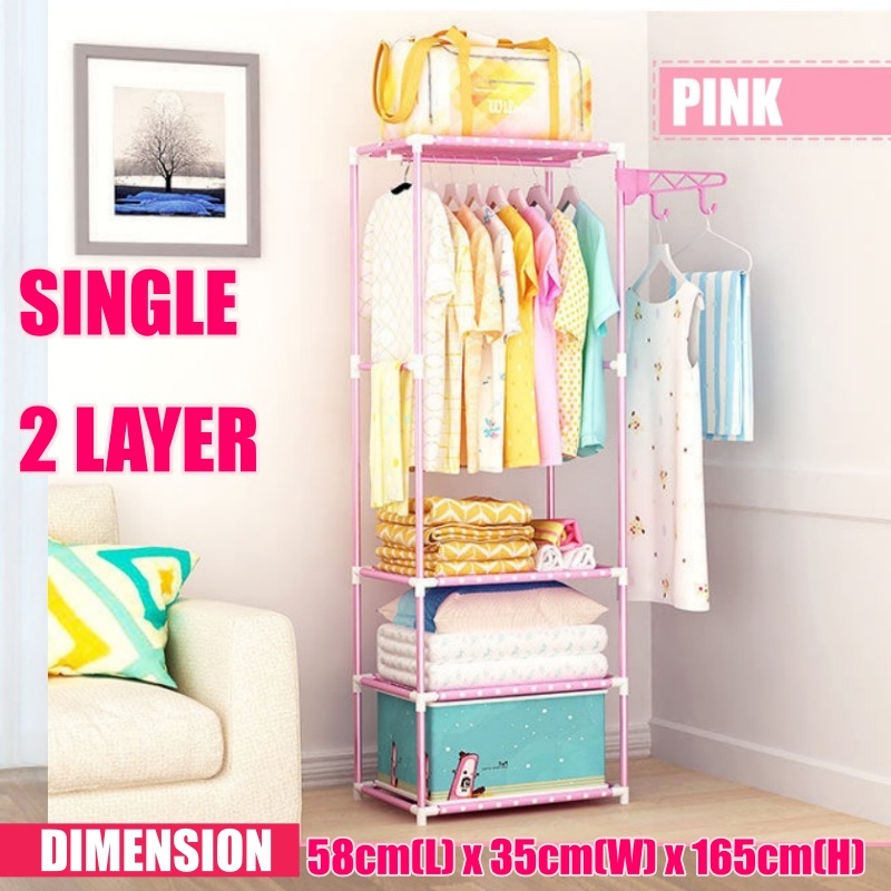 ALMARI KAIN BESI PASANG SENDIRI D.I.Y Zipped Wardrobe Self Assembly Non ...